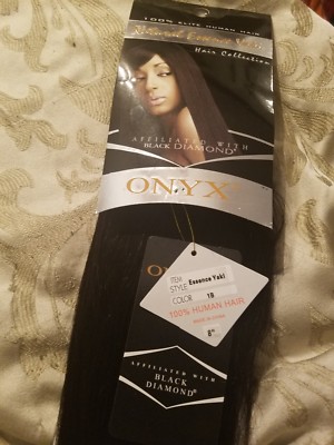 ONYX Black Diamond 100% Human Hair Natural Essence Yaki Weave Extension ...