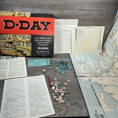 Vintage 1961 Avalon Hill D-Day Invasion Board Game WW2 War Strategy ...