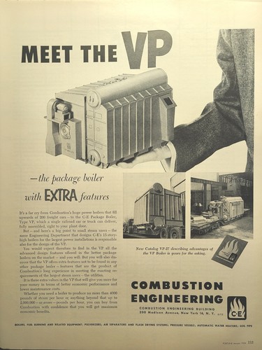 Combustion Engineering Type VP Package Boiler Vintage Print Ad 1954 | eBay