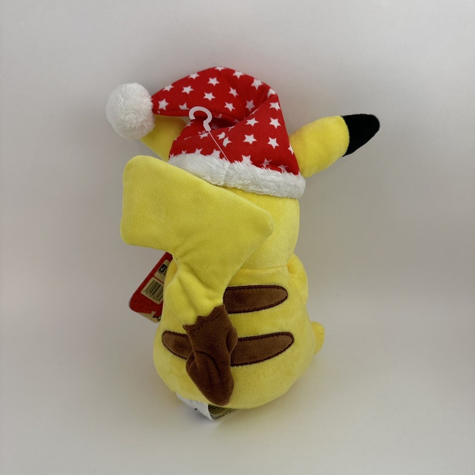 Pokemon Christmas Pikachu with Santa Hat 8" Plush Winter Star Red Hat ...