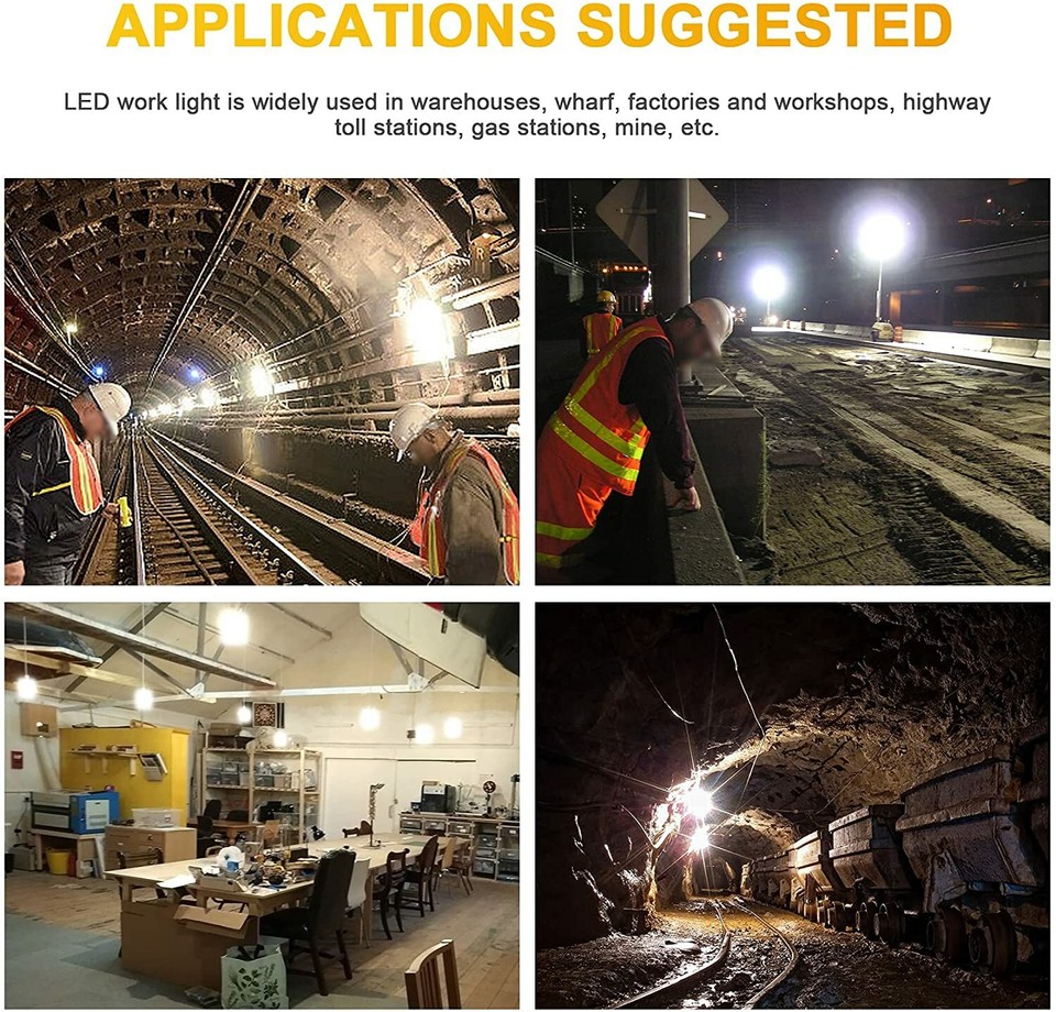 150W LED Temporary Work Light 21000 Lumen Construction Lights 5500K ...