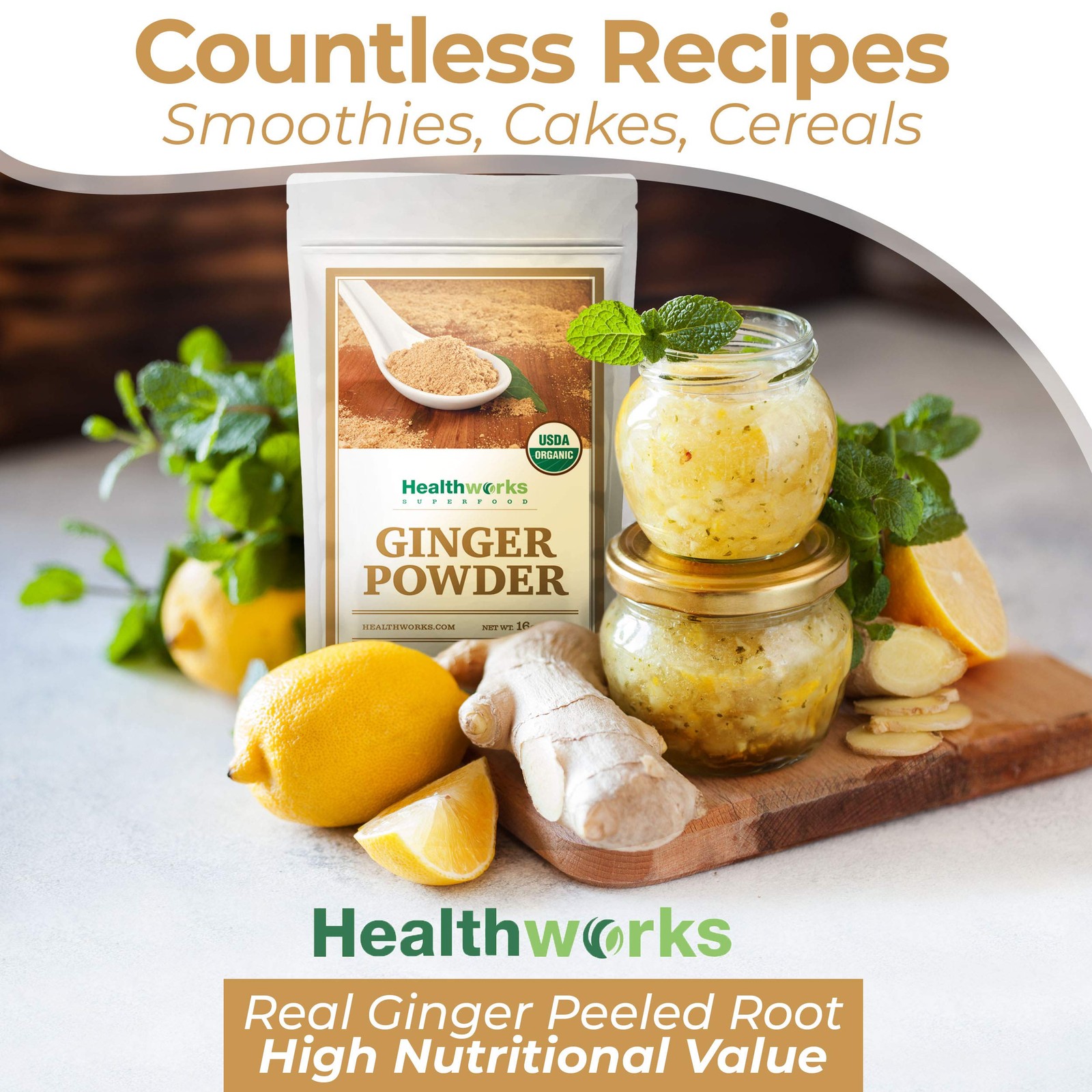 Healthworks Ginger Powder (16 Ounces / 1 Pound) | Ground | Raw | All ...