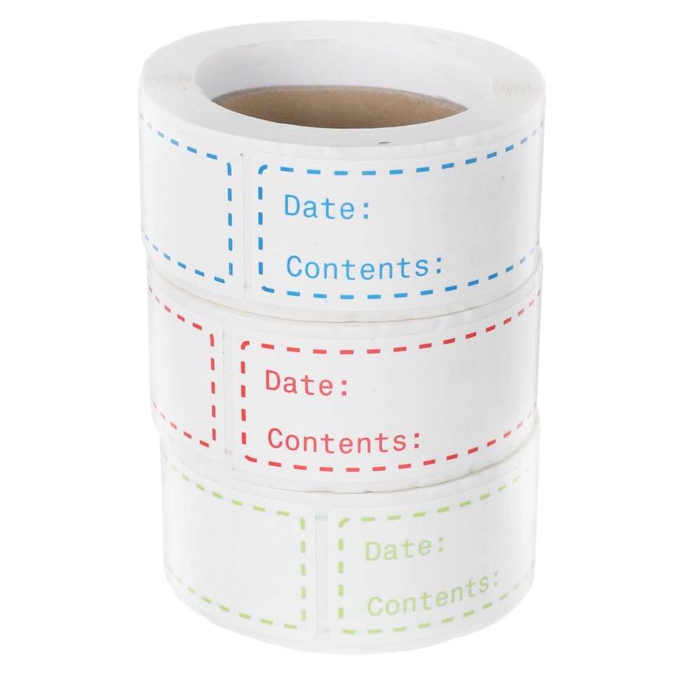 3 Rolls Office Label Removable Food Labels Date Stickers for Adhesive ...