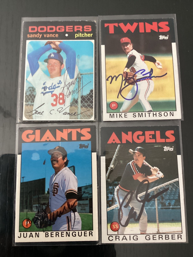 Lot of 4 Signed 1986 Topps Baseball Cards - Autographed! | eBay