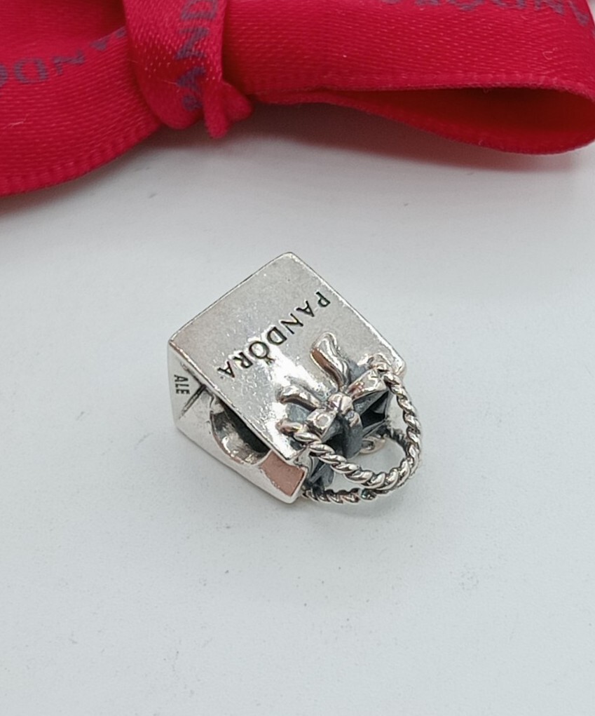 Genuine Pandora Charm Bead "Pandora Shopping Bag Tote… - Gem