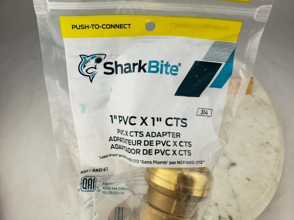 2x SharkBite Brass Fitting - 1" PVC x 1" MNPT & 1" CTS UIP140 UIP4020 ...