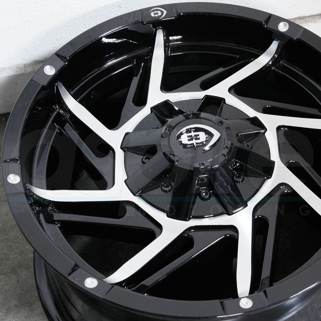 17x9 Vision 422 Prowler 5x5.5/5x139.7 -12 Black Machined Wheels Rims ...