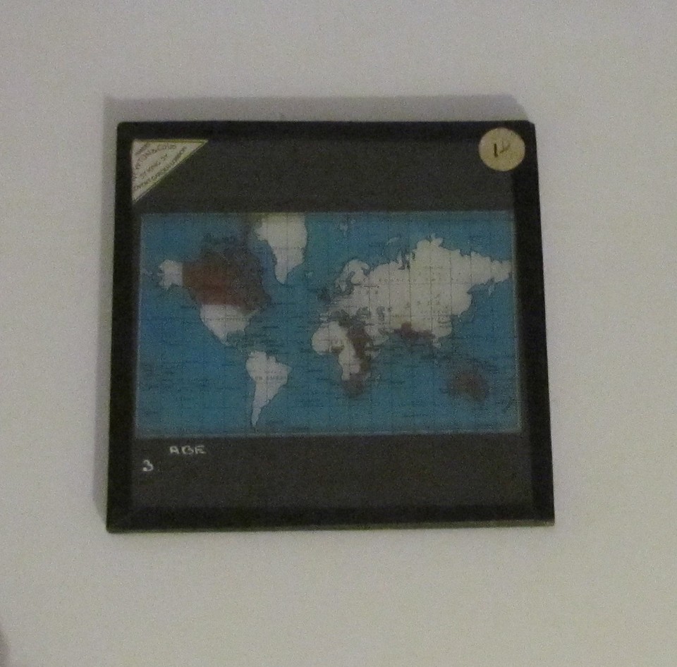 Glass Magic Lantern Slide WORLD MAP OF ENGLAND AND THE COMMONWEALTH ...