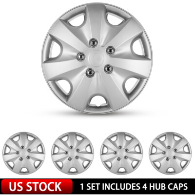 New 16" Set of 4 Silver Wheel Covers Snap On Hub Caps fit R16 Tire ...