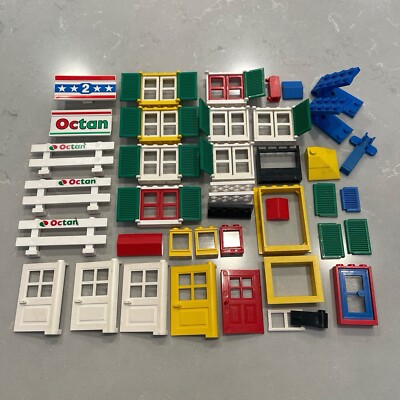 Vintage LEGO Windows Doors Shutters Fence LOT Parts Hinge Pieces RARE ...