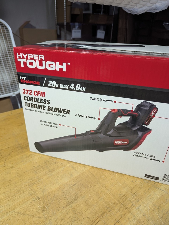 Hyper Tough Cordless Leaf Blower With Charger & Battery 20V 90 MPH ...