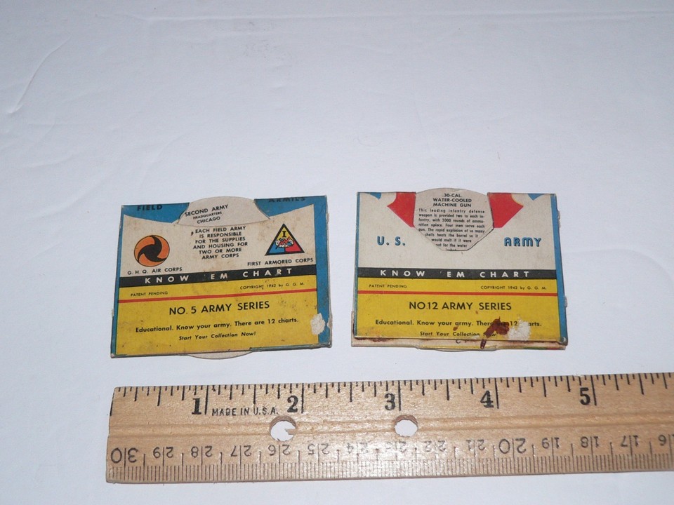 (2) Know Em Charts 1942 No. 5 & No. 12 US Army Machine Guns and ...