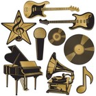 Gold Foil Music Instruments Award Cutout Set 9 Pack 4.25" to 13 ...