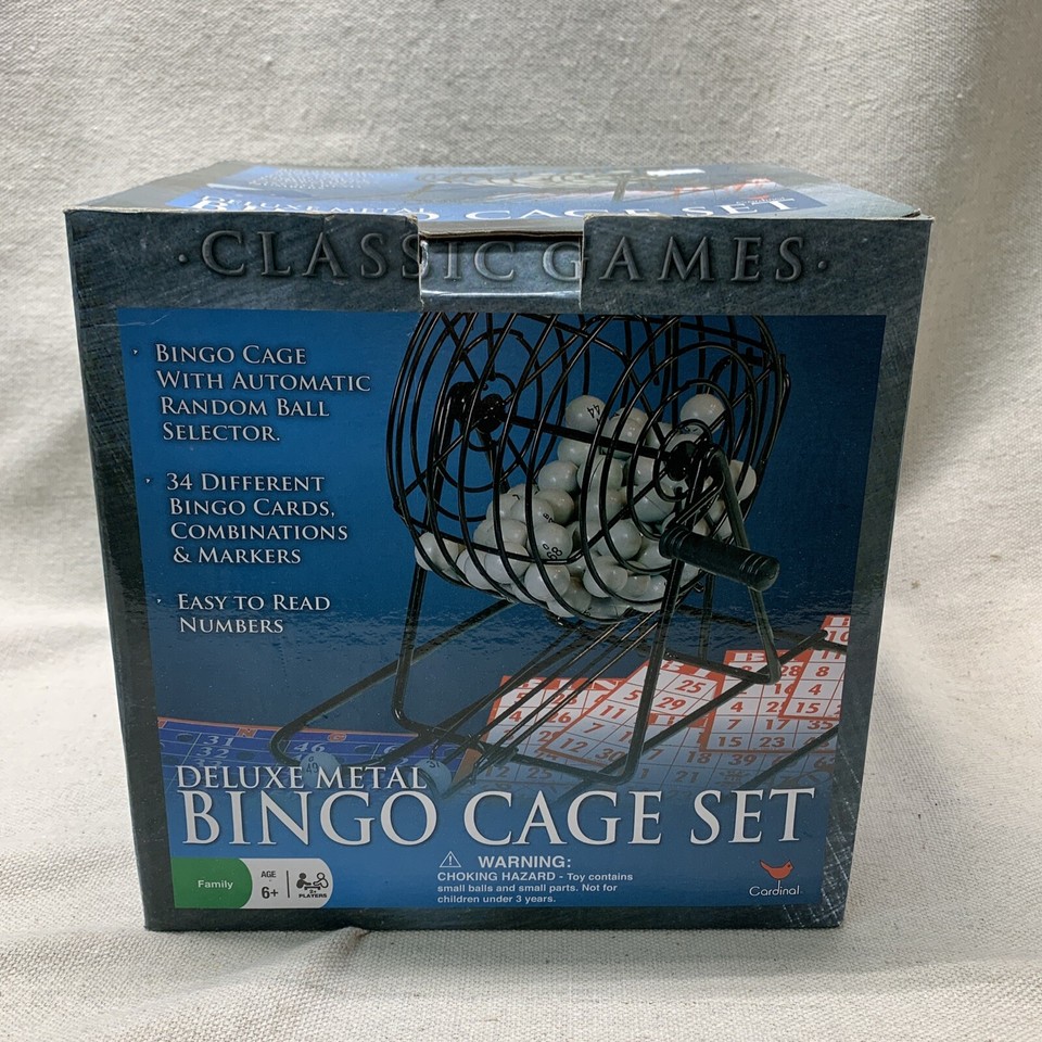 Deluxe BINGO Cage Set Metal w Rolling Random Ball Selector COMPLETE ...
