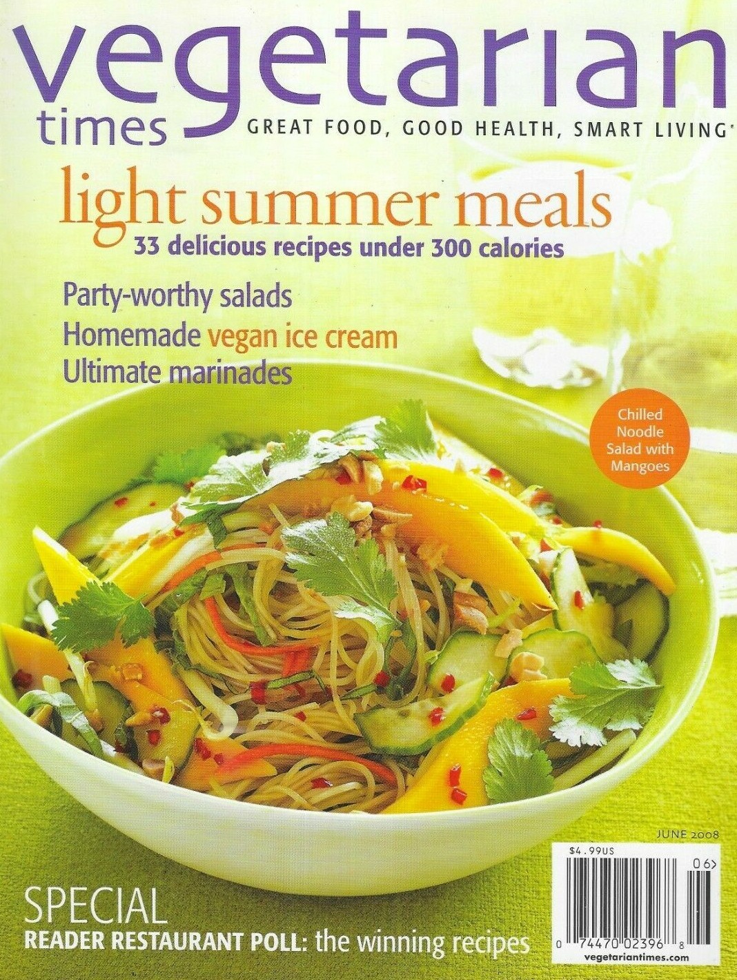 Vegetarian Times Magazine Light Summer Meals Homemade Vegan Ice Cream ...