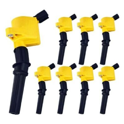 Set of 8 Heavy Duty Ignition Coil New FD503 Yellow for Ford Lincoln ...