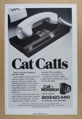 1979 Novation CAT Acoustic Modem vintage print Ad | eBay