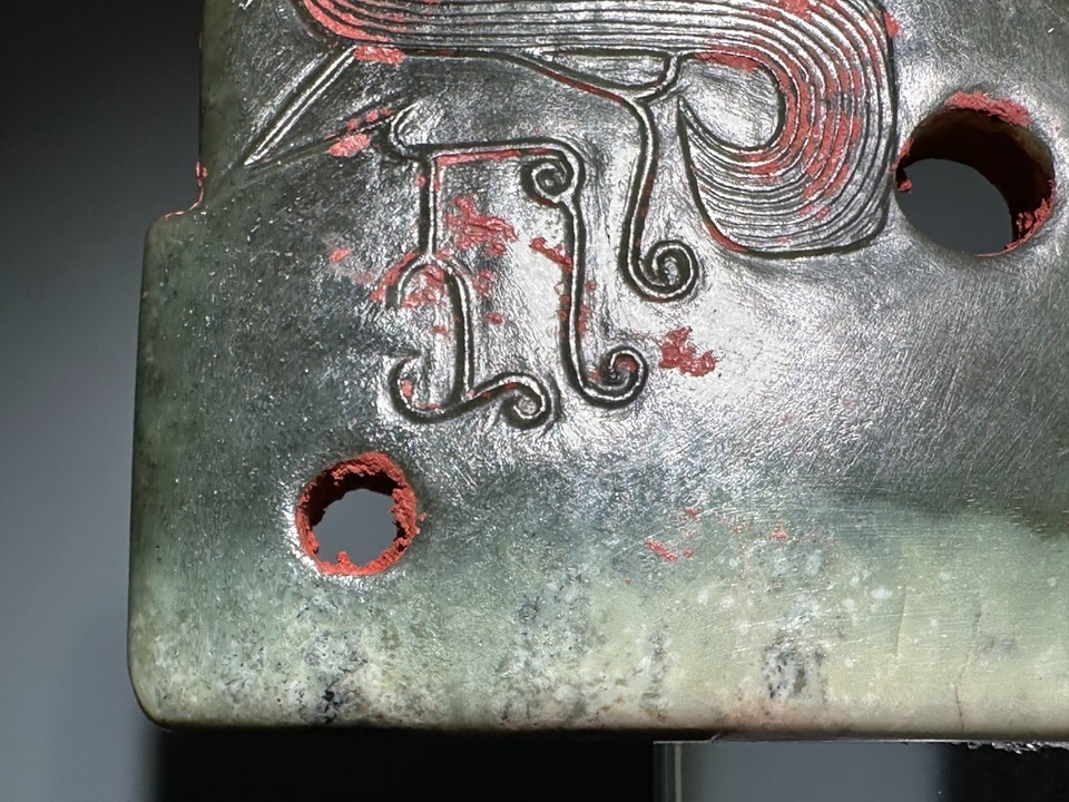 Rare "Shi Jia He" Culture Old Jade Carved God Person Design Axe "Yue" L ...