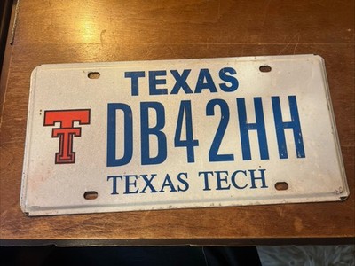 Texas License Plate Texas Tech Red Raiders Vanity Plates DB 42HH | eBay