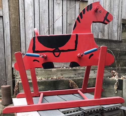 VINTAGE RED ROCKING SPRING HORSE , THE WONDER HORSE , 1940’S - 1950’S ...