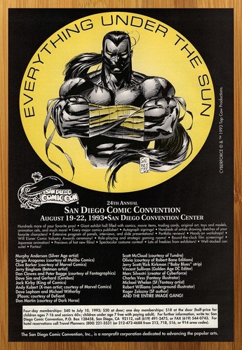 1993 San Diego Comic Con Print Ad/Poster SDCC Marc Silvestri Cyberforce ...