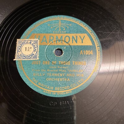 Rare 78rpm record, V+, BILLY TERNENT : She's my lovely , Harmony A1004 ...
