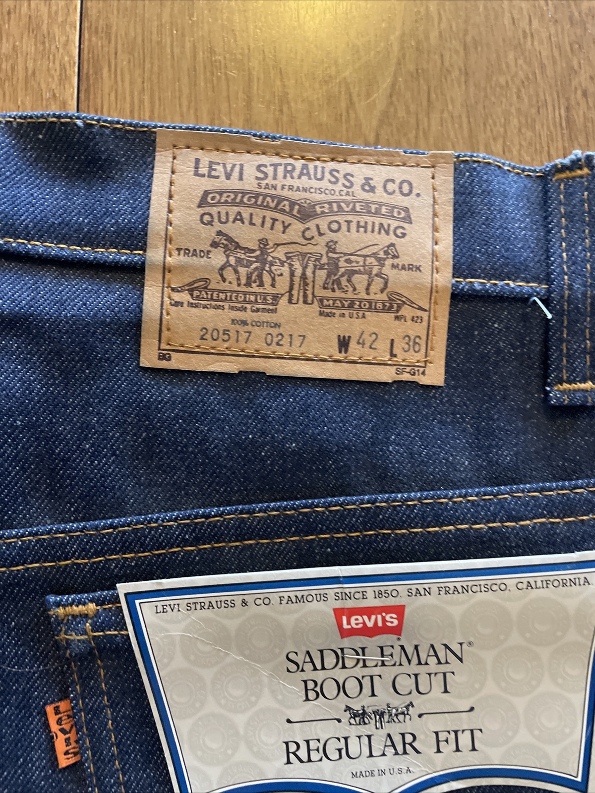 Men’s Levi’s Jeans Vintage Made In The Usa 42 X 36 Saddleman Boot Cut ...