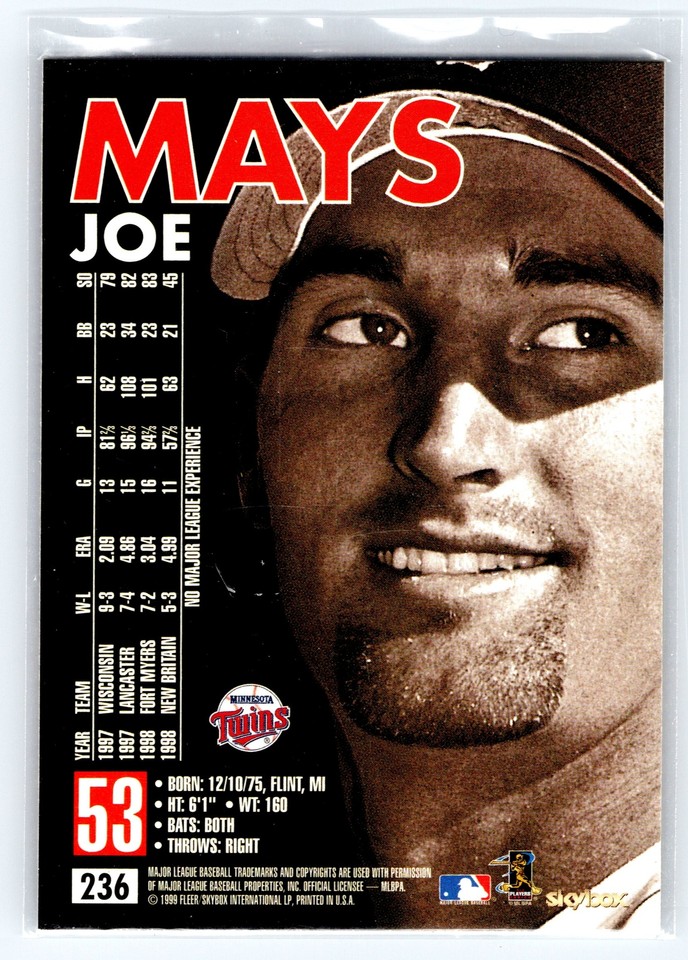 1999 SkyBox Premium #236a Joe Mays | eBay