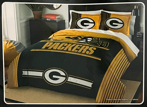 Green Bay Packers Full/Queen Comforter Bedding Set 3 Pcs NFL Northwest ...