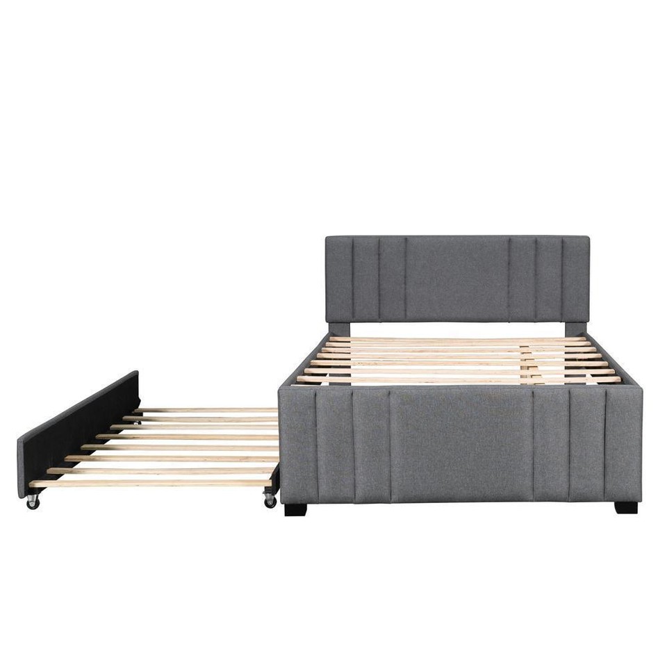 Simple Spread and Square Shape Full Size Upholstered Platform Bed with ...
