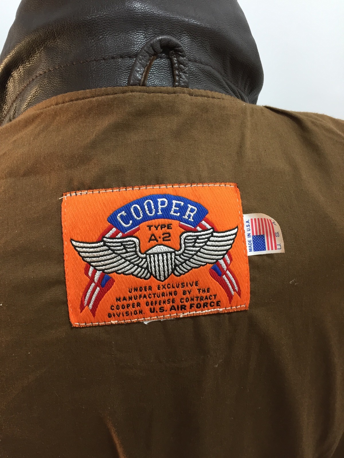 Cooper A-2 A2 Flight Bomber Jacket Made in USA Brown Goatskin Leather ...