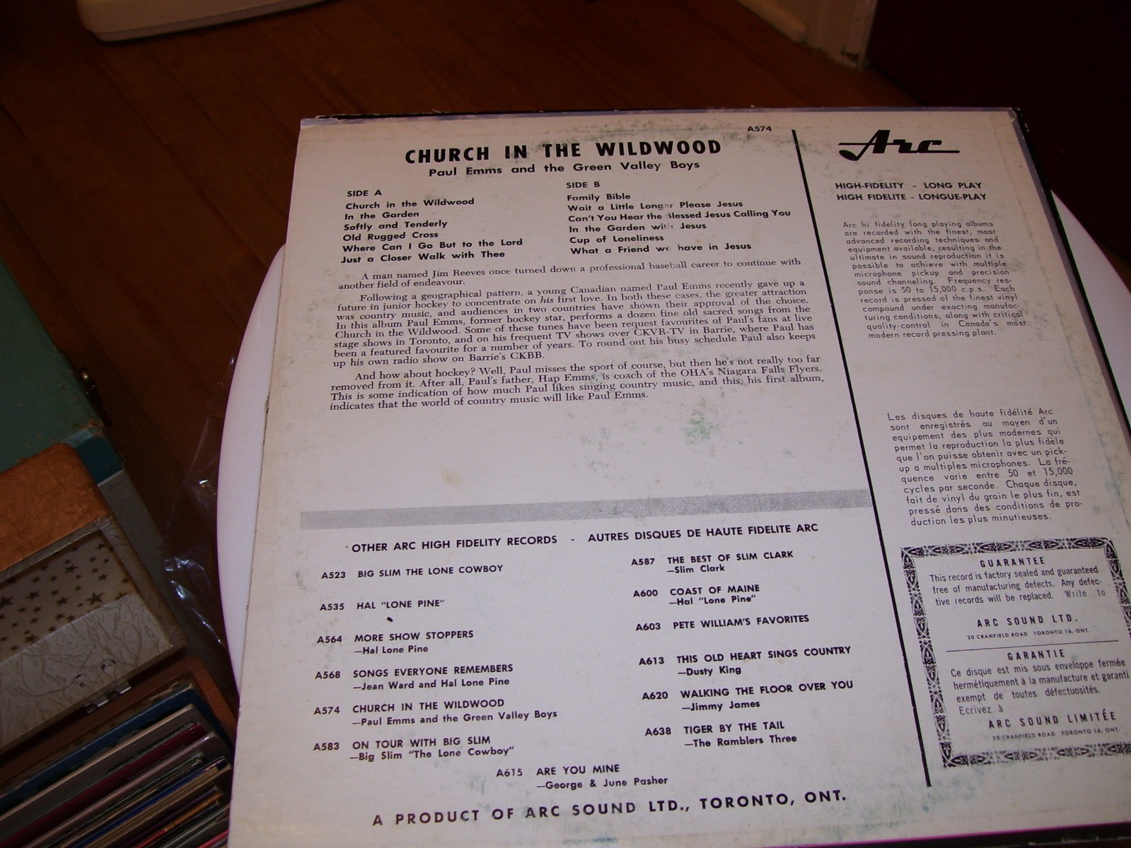 PAUL EMMS & THE GREEN VALLEY BOYS-CHURCH IN THE WILDWOOD-GOSPEL-LP-NM ...