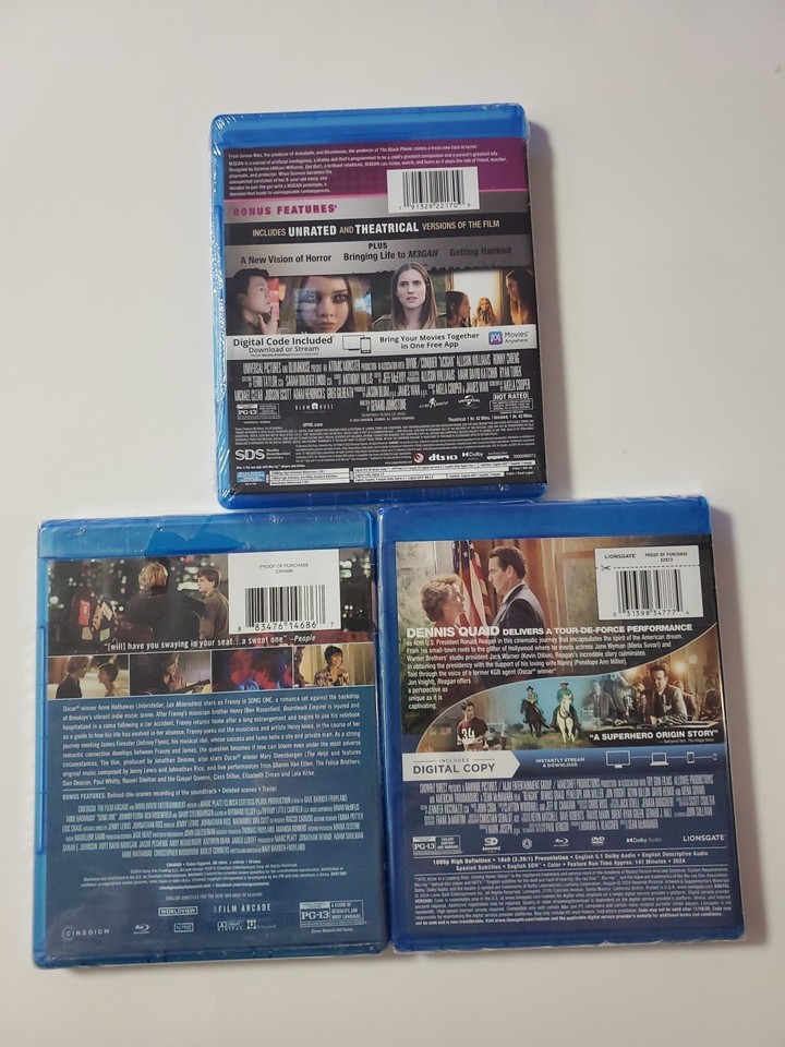 3 BLU-RAY MOVIE LOT, MEGAN+ SONG ONE + REAGAN | eBay