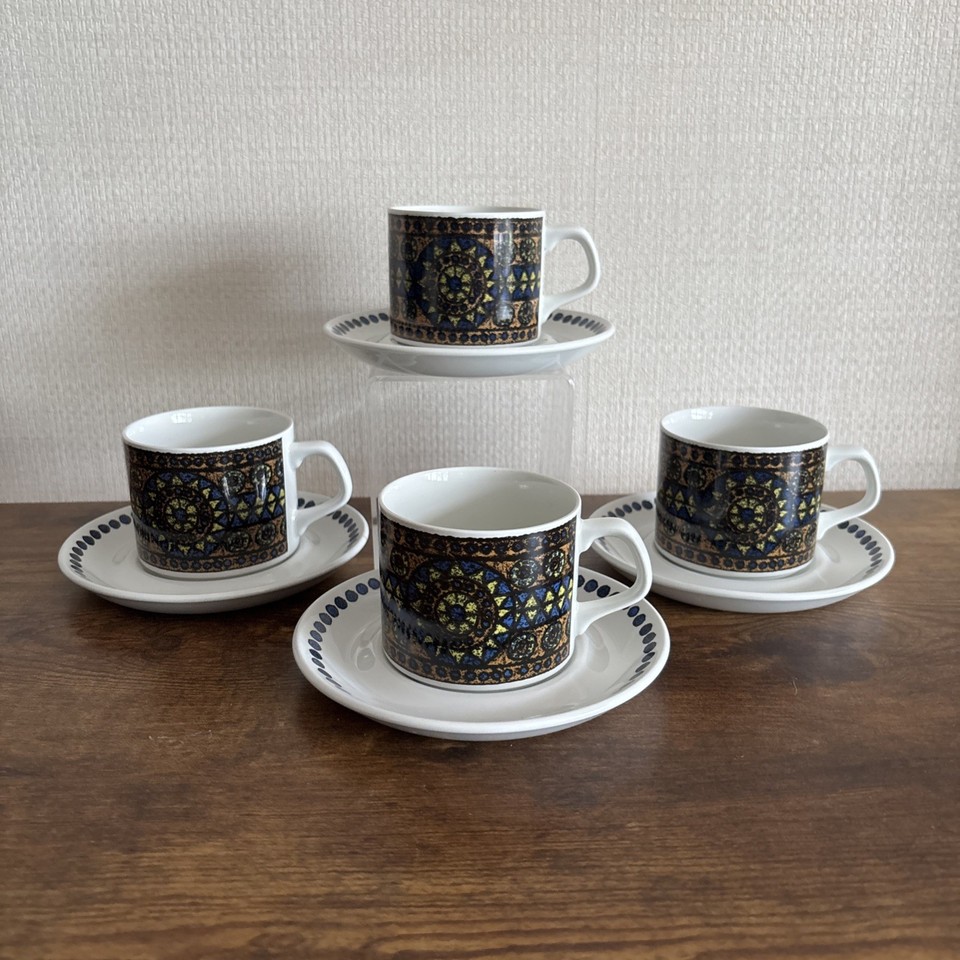 J & G Meakin Cups & Saucers Tuscany Vintage Mid Century Stoneware ...