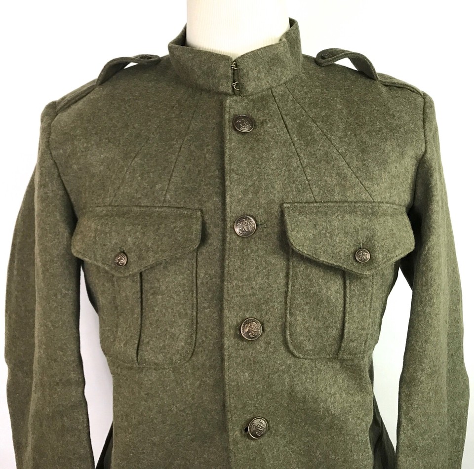 WWI US USMC MARINE P1917 WOOL COMBAT FIELD TUNIC- SIZE LARGE 44R | eBay
