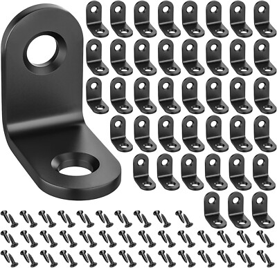 40pack L Bracket Corner Brace Sets Black Stainless Steel 90 Degree ...