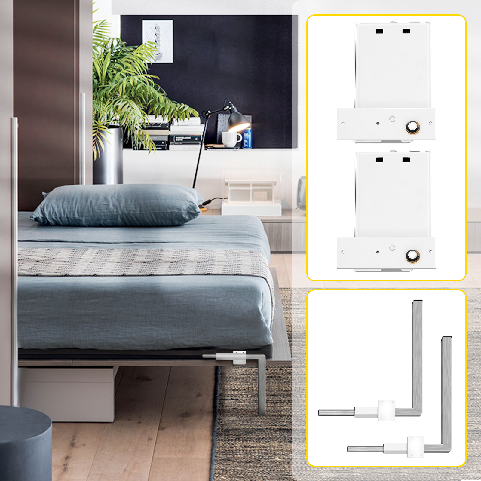 DIY Murphy Bed Springs Mechanism Hardware Kit Horizontal for Twin Size ...