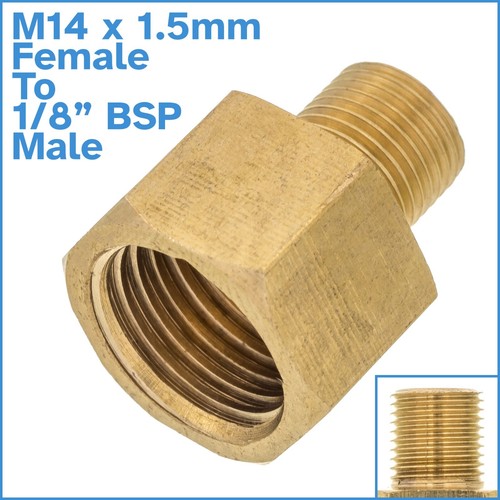 M14 x 1.5mm Female To 1/8" BSP Male Brass Pipe Reducer Thread Adapter ...
