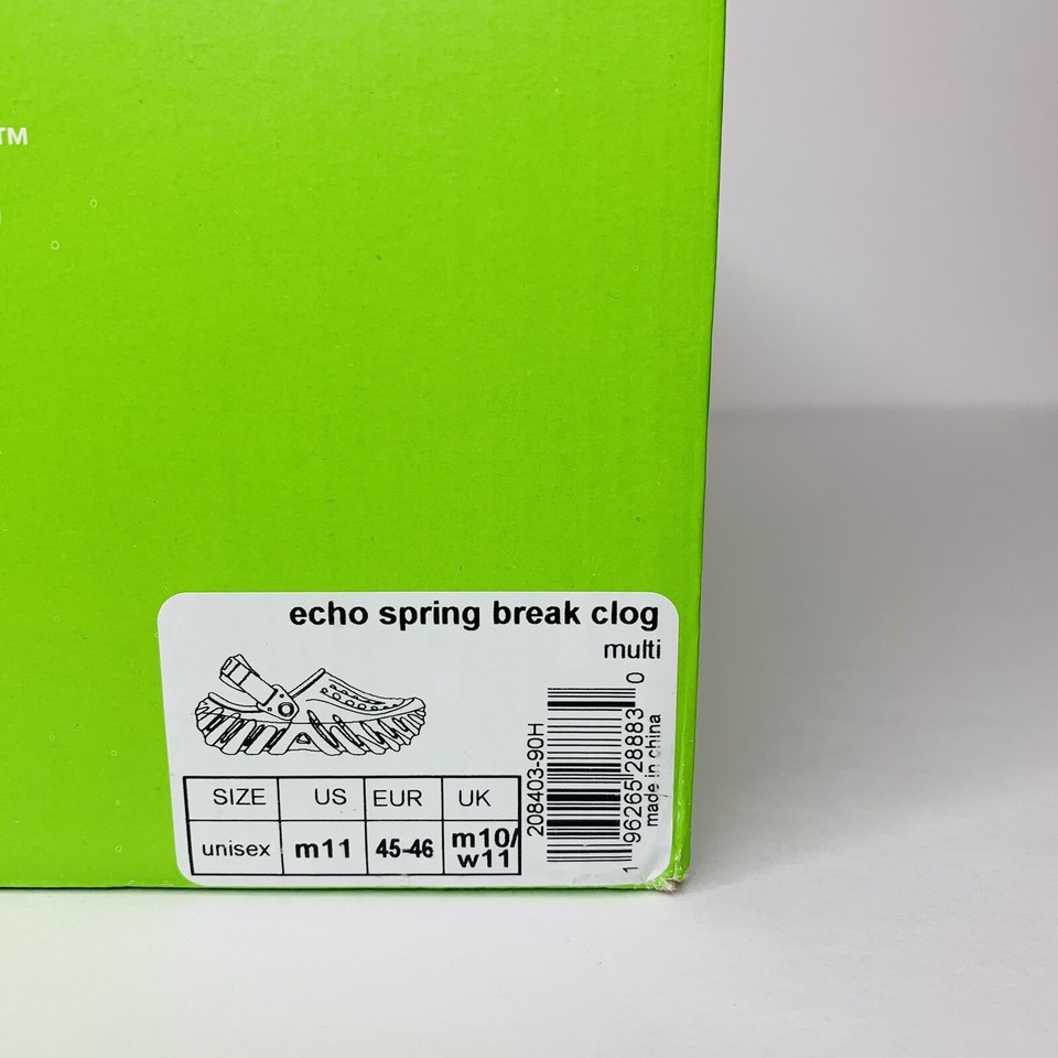 Crocs Echo Clog Shoes Spring Break Edition Black/Multicolored M11/W13 ...