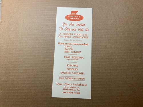 Groff's Meats Store Plant Smokehouse Elizabethtown Pennsylvania Vintage ...