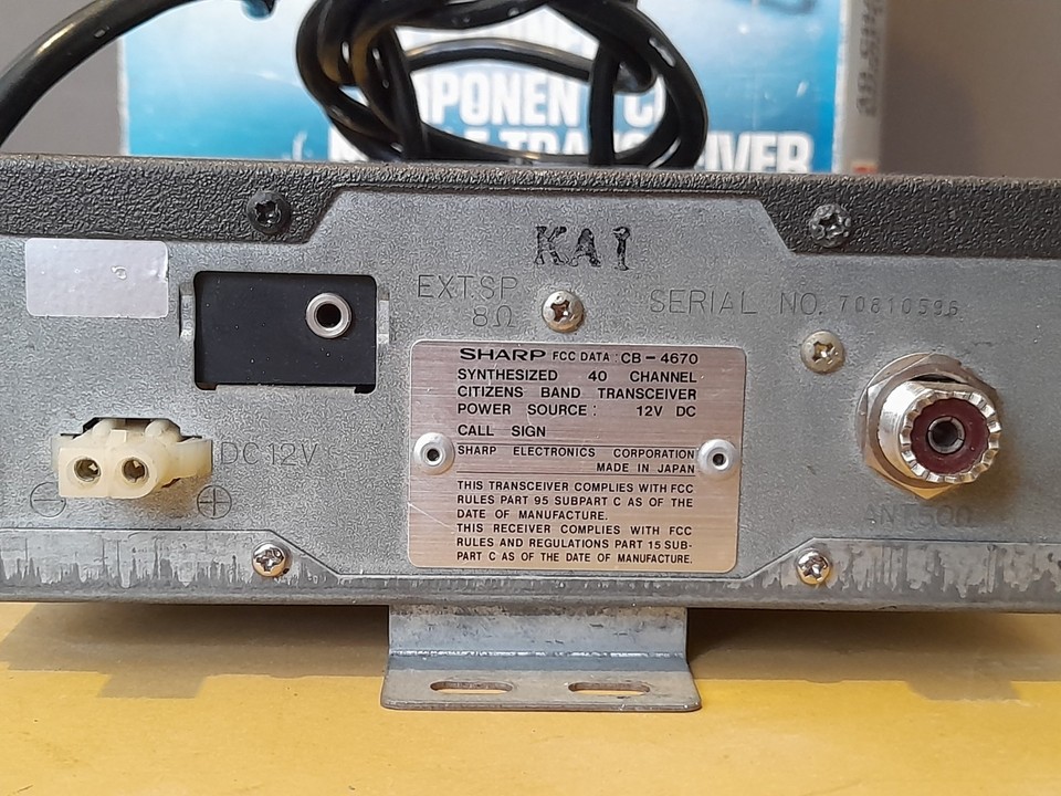 SHARP CB-4670 40 CHANNEL COMPONENT CB TRANSCEIVER - LINDARS RADIOS ...