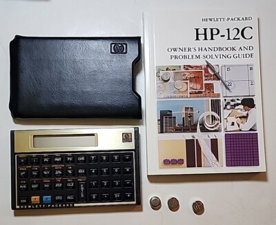 Hewlett-Packard HP 12C financial calculator +original case + manual ...