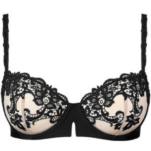 Simone Perele Saga Demi Sheer Bra Underwire black guipure Lace Tulle ...