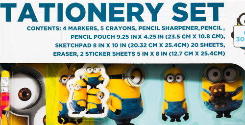 NEW Minions Movie Stationery Set Crayons Pencil Eraser Sharpener ...