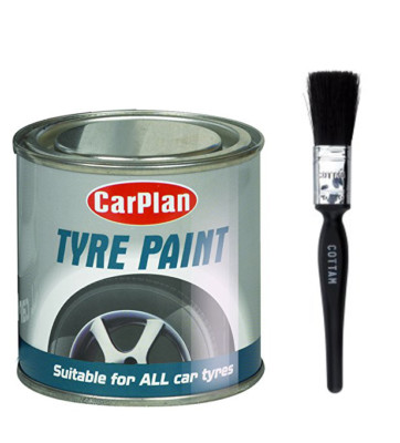 Carplan Tyre Wall Black 250ml Tyre Paint With Paint Brush 5010373029503 ...