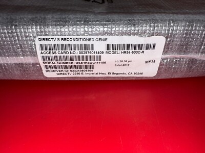 DIRECTV HR54-500 Genie Receiver DVR with Card RECONDITIONED | eBay