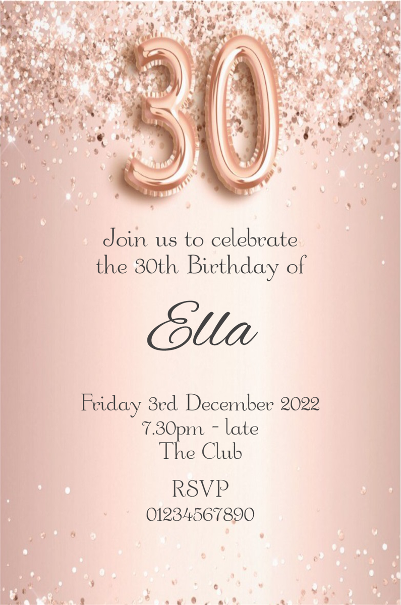 30 Birthday Invitation Wording