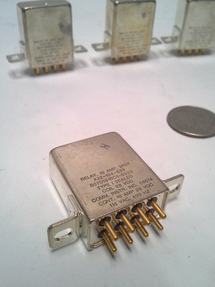 Ten New Comm. Instr. X22-104-039 Relays 2PDT, 28VDC Coil 10A Type I | eBay