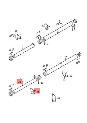Genuine VW Repair Kit For Intermediate Bearing 7LA598349 | eBay