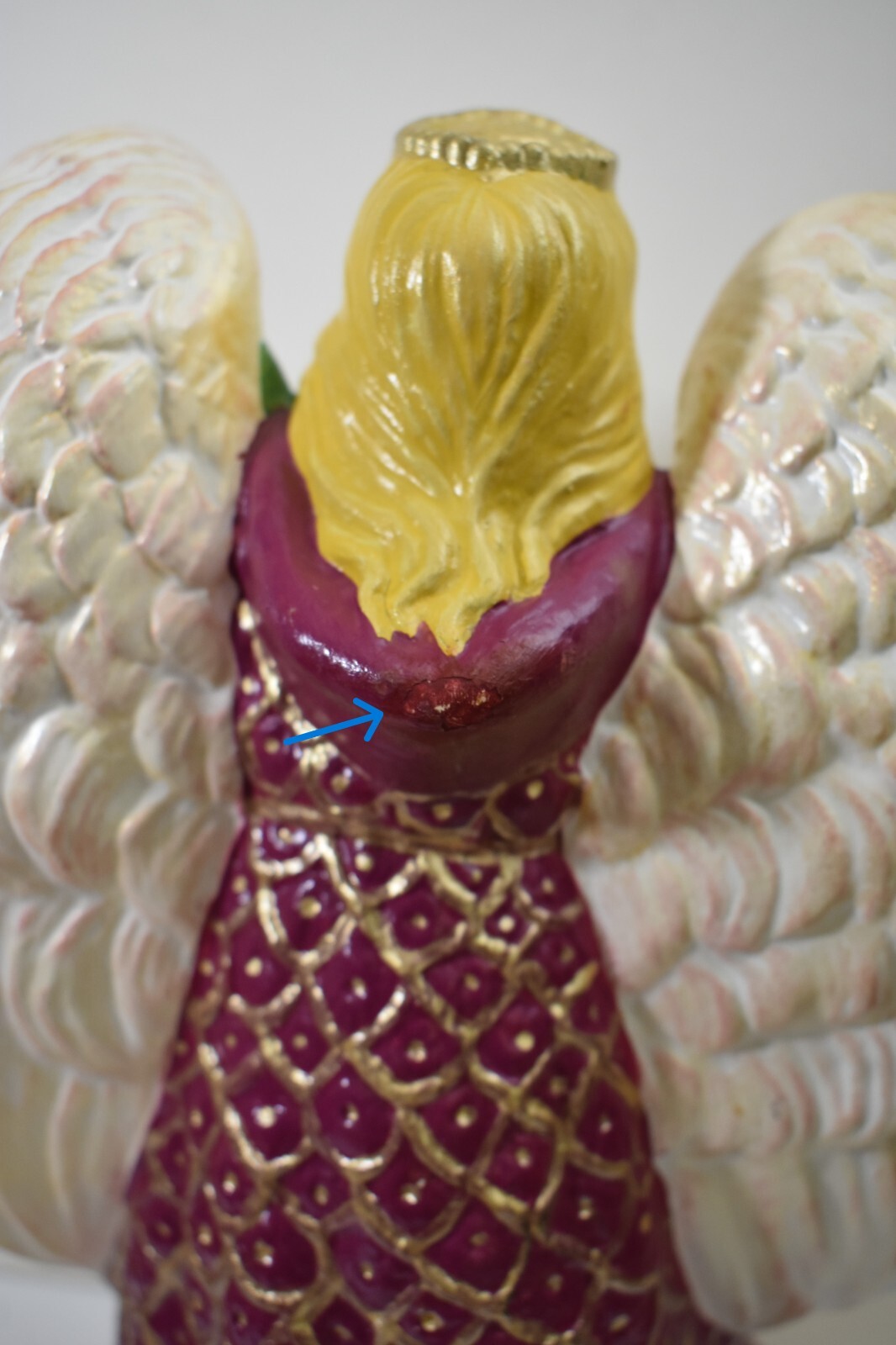 Vintage Handmade Angel Statue Figurine Christmas Artist Initialed Dated ...